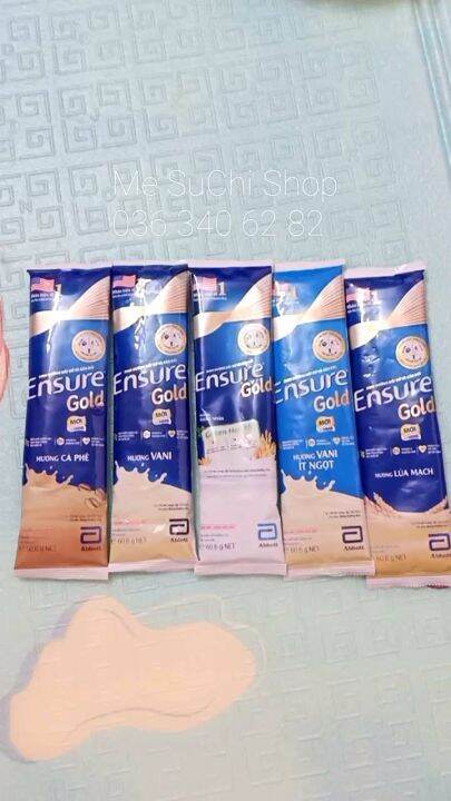 (484,8g)Combo 8 gói sữa bột Ensure Gold HMB chọn vị Vani/hạnh nhân/ cafe / ít ngọt/ lúa mạch gói ...