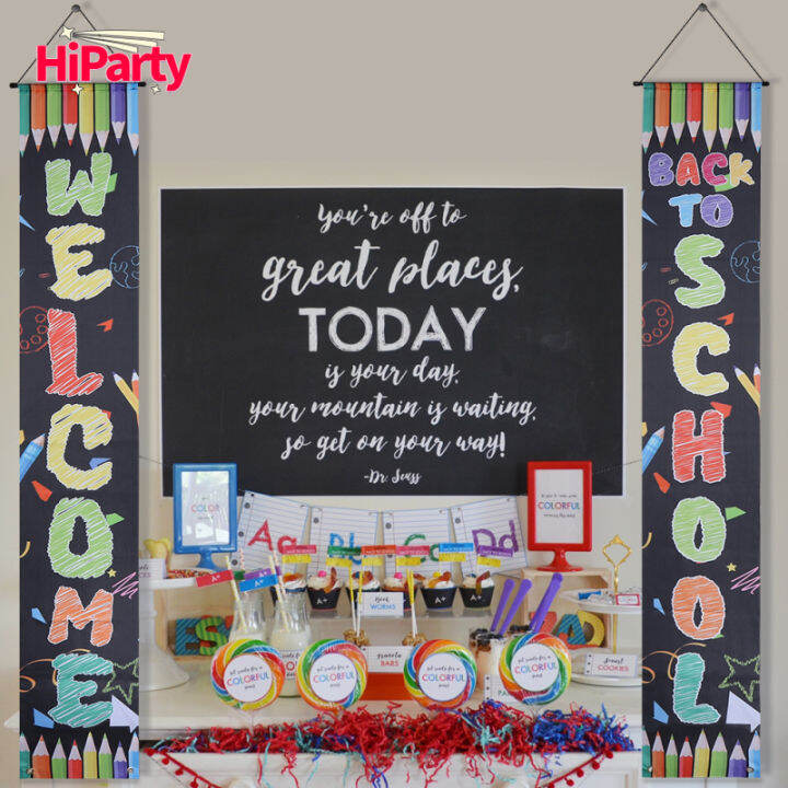1 Pair Back To School Banner Welcome Banner Classroom Party Supplies ...