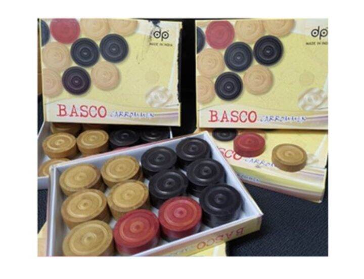 Basco Tournament Carrom Men (High Grade Wooden Tournament Carrom Men ...