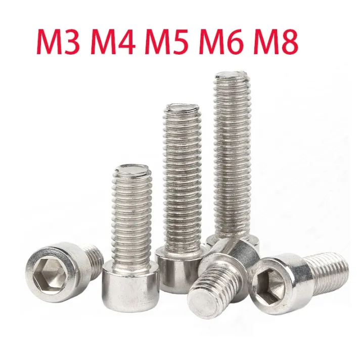 M3 M4 M5 M6 M8 Cup Head Hexagon Socket Screw Stainless Steel Cylinder Head Screws Bolt Length ...