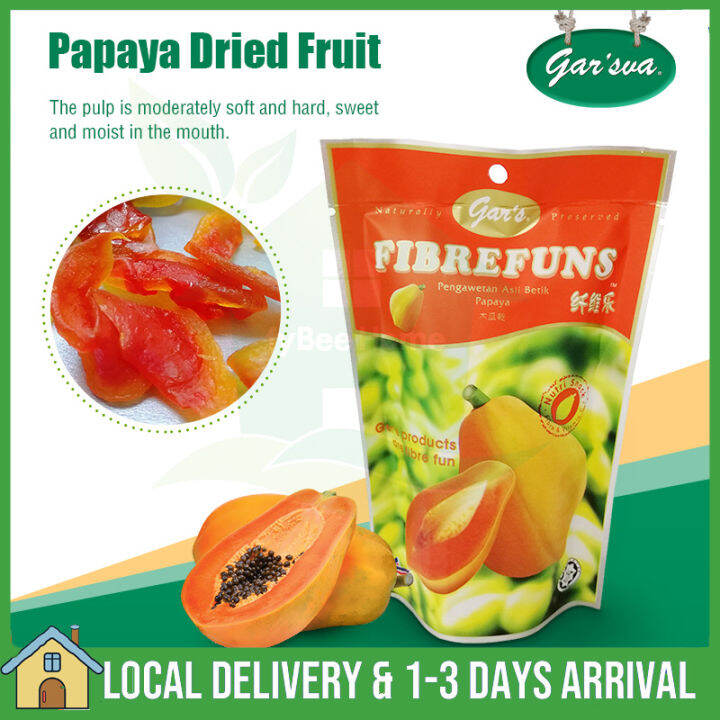 Papaya Dried Fruit Snacks 40g Gar’s Fibrefuns Naturally Preserved ...