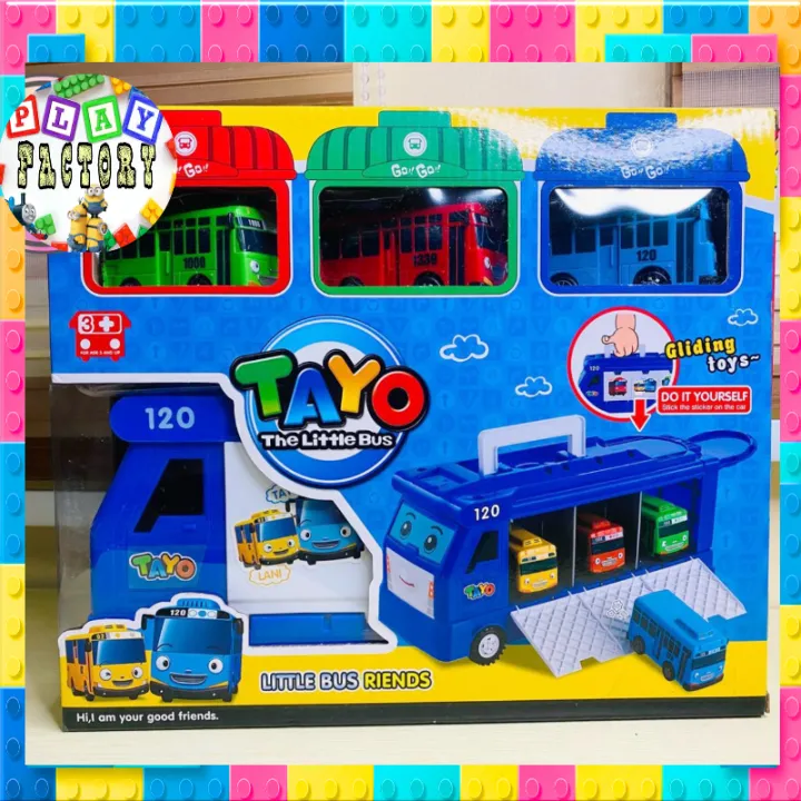 Play Factory - Tayo the Little Bus Big Vehicles Garage with 3 mini Tayo Bus Toy Set | Lazada PH
