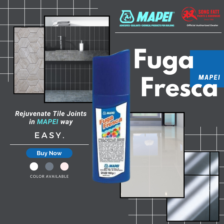 Mapei FUGA FRESCA (WHITE 100/CEMENT GREY 113/JASMINE 130) 160g water ...