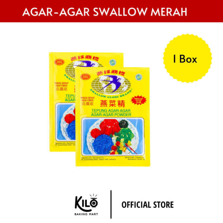 Agar Agar Swallow Merah 1 box / Tepung Agar Agar Sachet Merah | Lazada ...