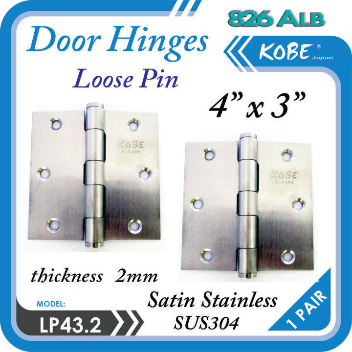 Loose Pin Hinge 4" x 3" x 2mm SUS304 Stainless 1pr | Lazada PH