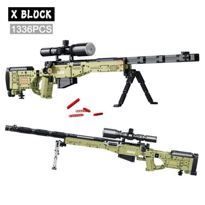 Compatible with LEGO Vũ khí quân sự AWM Sniper Rifle Model Khối xây ...