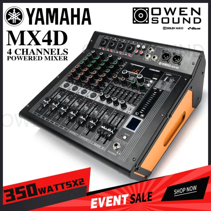 yamaha mx4d 4 channel mixer power amplifier sound system 350W+350W ...