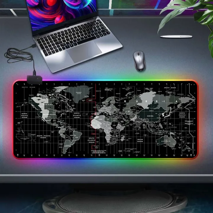 WONDER ROG RGB Gaming Mouse Pad Luminous Gaming Keyboard Pad Large Size ...