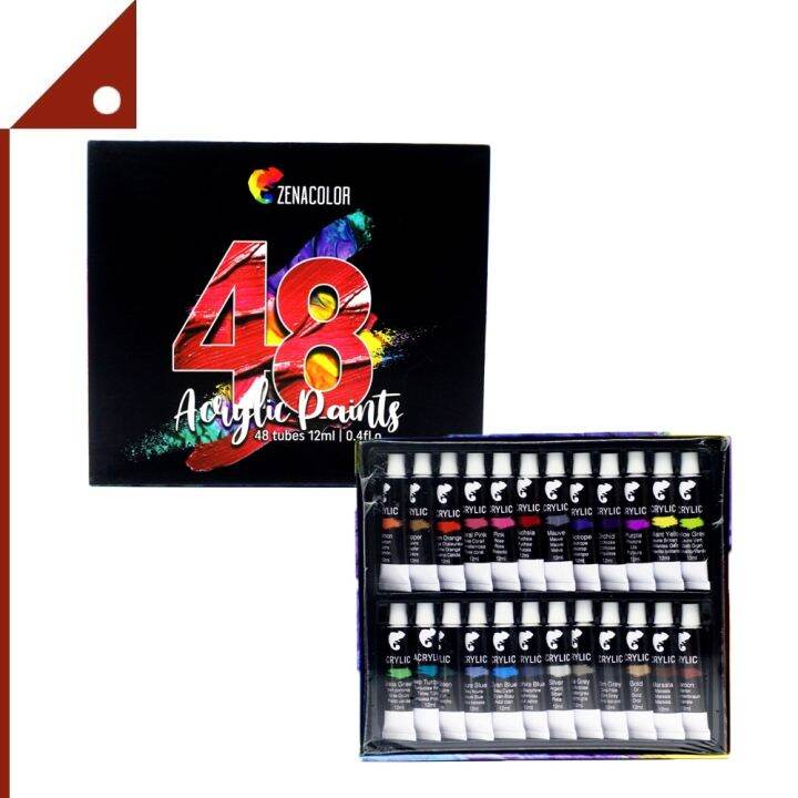 Zenacolor : ZNCZC-AP-48* ชุดสีอะครีลิค Acrylic Paint Set, 48 Colors ...