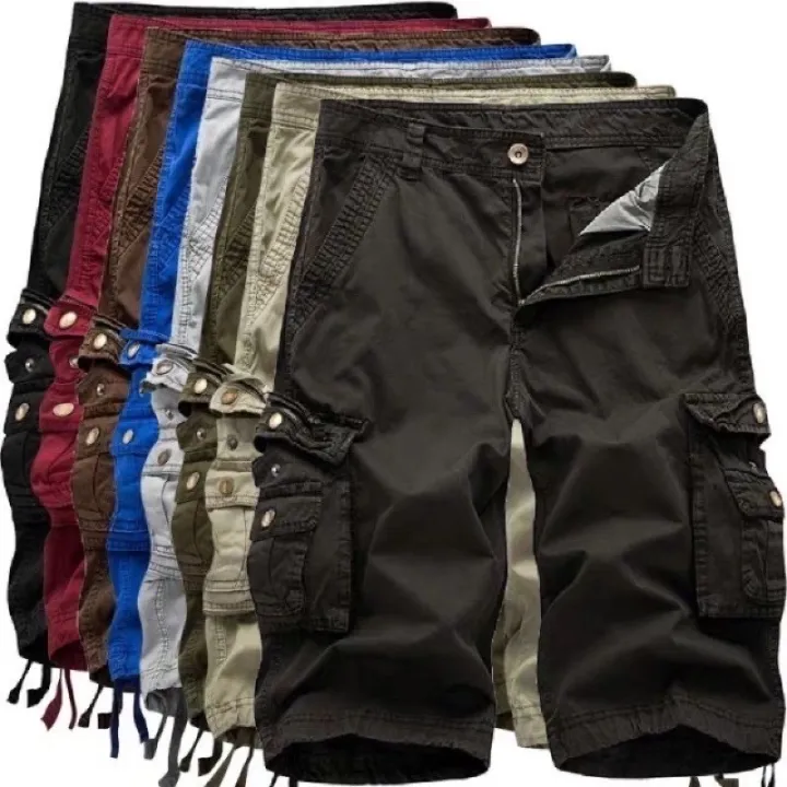 Plain six pocket cargo shorts for men -- WY/YW | Lazada PH
