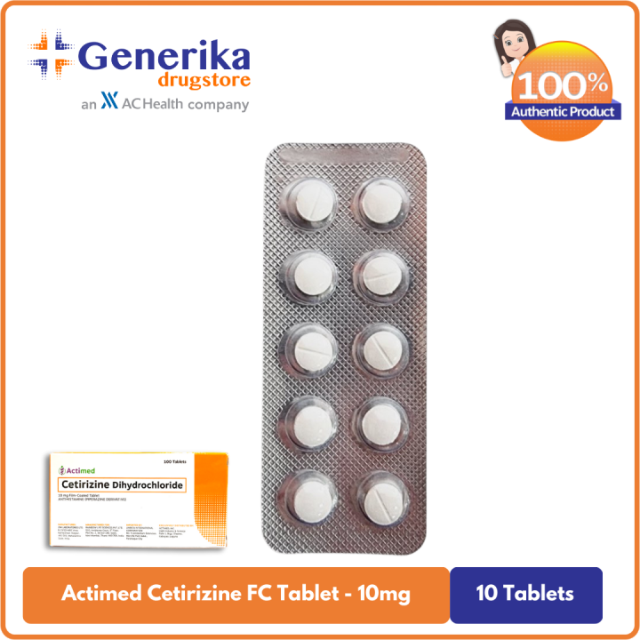Actimed Cetirizine FC Tablet - 10mg - 10 Tablets | Lazada PH