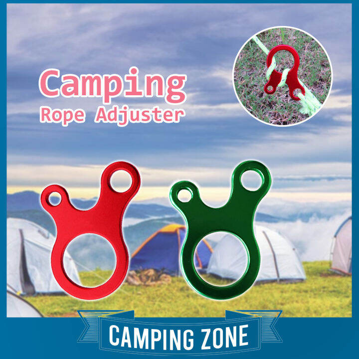 Rope Tensioner Adjuster 3 Hole Carabiner Outdoor Quick Knot Tent Wind ...