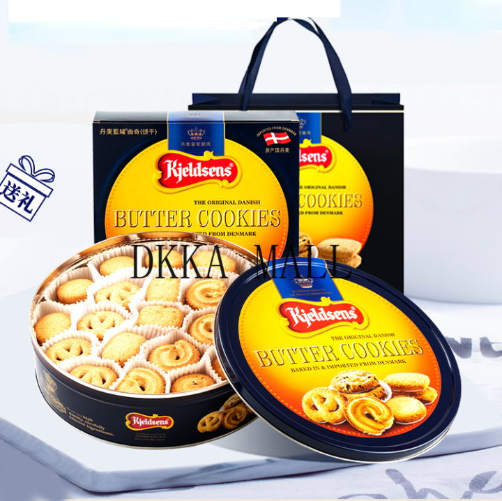 (DKKA MALL) Spot Danish Blue Can Cookies 908g Butter Cookies Gift Box ...