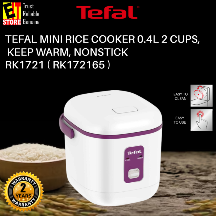 TEFAL MINI RICE COOKER 0.4L 2 CUPS, KEEP WARM, NONSTICK RK1721 ...