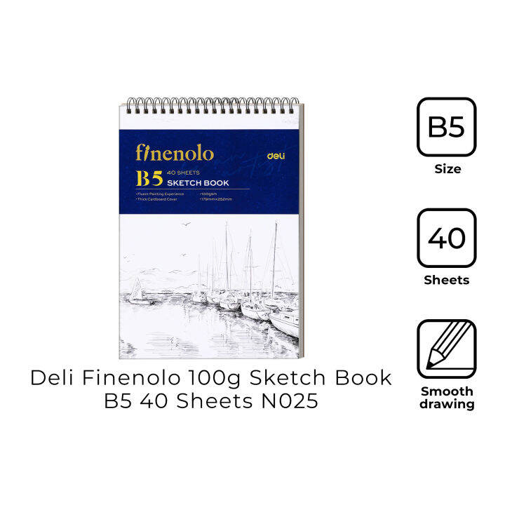 Deli N025 Finenolo 100g Sketch Book B5 40 Sheets | Lazada PH