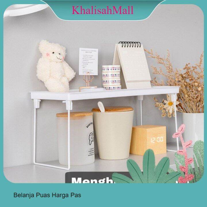 Rak Meja Stationery Desktop Storage Rak Lipat Penyimpanan Buku ATK Meja ...