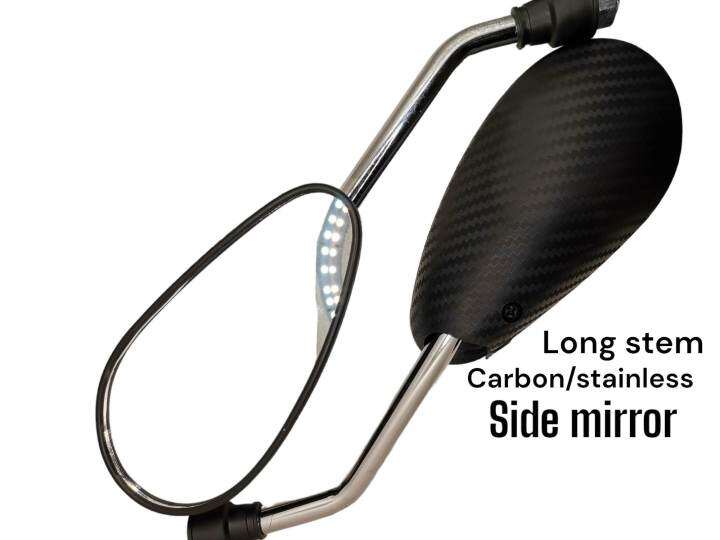 Yamaha SZ 150 | Carbon Side Mirror Long Stem Stainless Suzuki Style ...