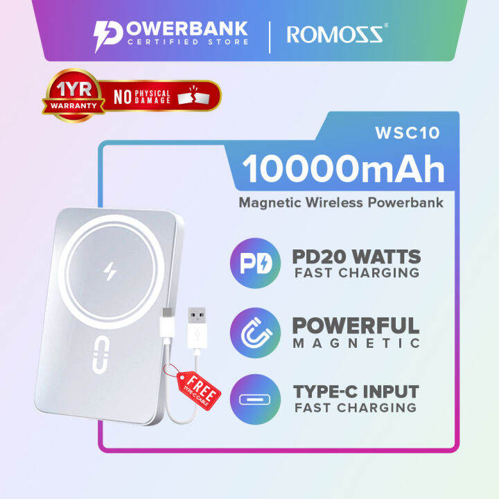 Romoss WSC10 10000mAh / WSC05 5000mAh Power Bank 15W Wireless PD20W ...
