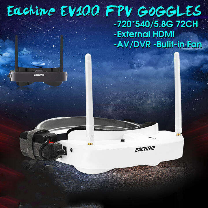 Eachine EV100 720*540 5.8G 72CH แบบ Dual พัดลม7.4V 1000MAh แบตเตอรี่แว่นตา FPV สำหรับ FPV รุ่น ...