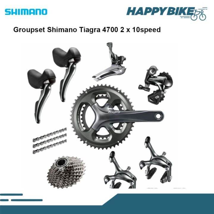 SHIMANO Groupset Tiagra 4700 Komponen Sepeda 10 Speed 11-34T Crank ...