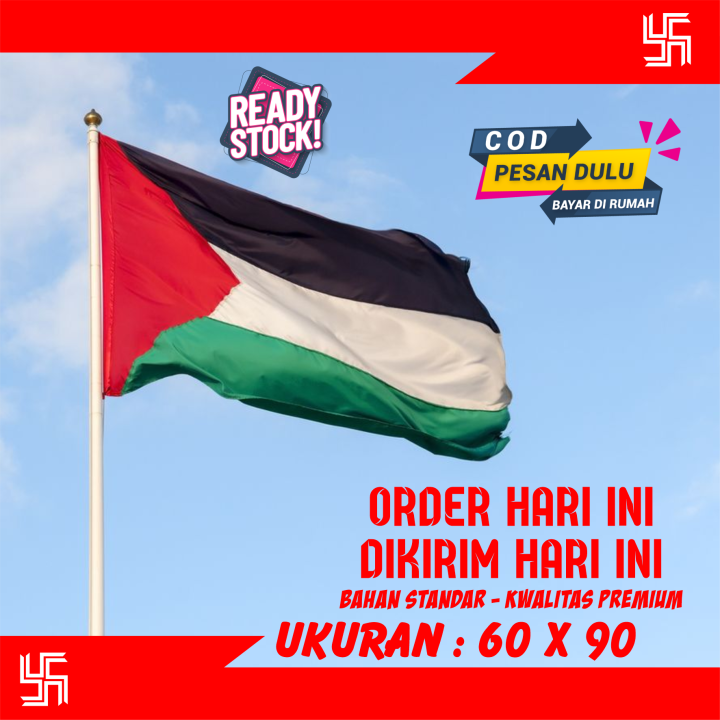 BENDERA PALESTINA 90 / bendera / merdeka / save palestine / gaza / al ...