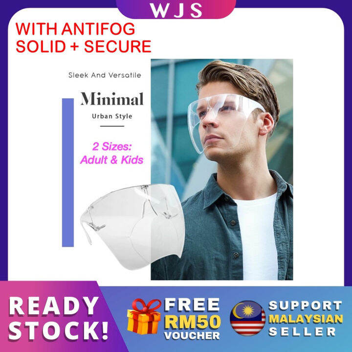 (ANTI-FOGGING TECHNOLOGY) WJS Adult & Kids Reusable Full Face Shield ...