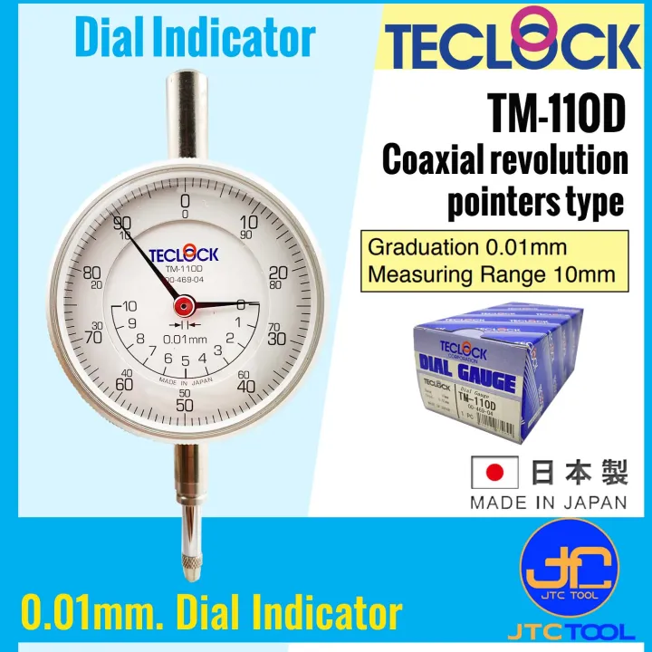 Teclock ไดอัลเกจความละเอียด 0.01มิล ขนาด 10มิล รุ่น TM-110D - Dial Indicator Graduation 0.01mm ...