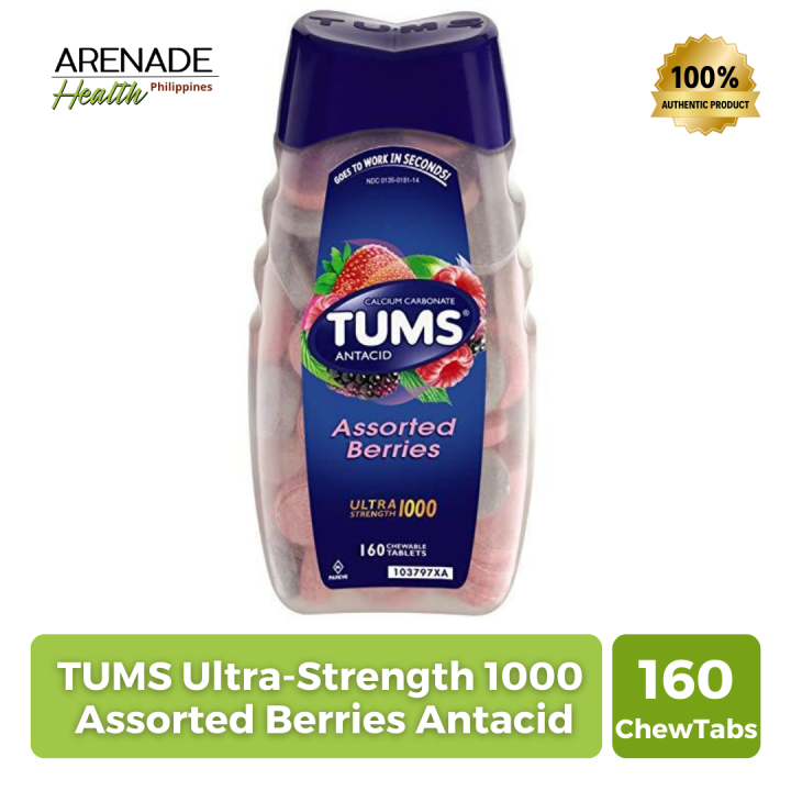 TUMS Ultra-Strength 1000 Assorted Berries Antacid Chewable Tablets for ...
