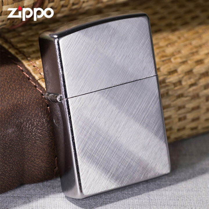 Zippo® Diagonal Weave Brushed Chrome Pocket Lighter | Zippo 28182（Lighter Without Fuel Inside ...