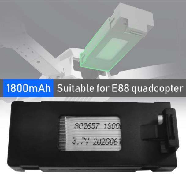 E88 Drone BATTERY 3.7V 1800mAh Lithium Battery Compatible Assorted ...