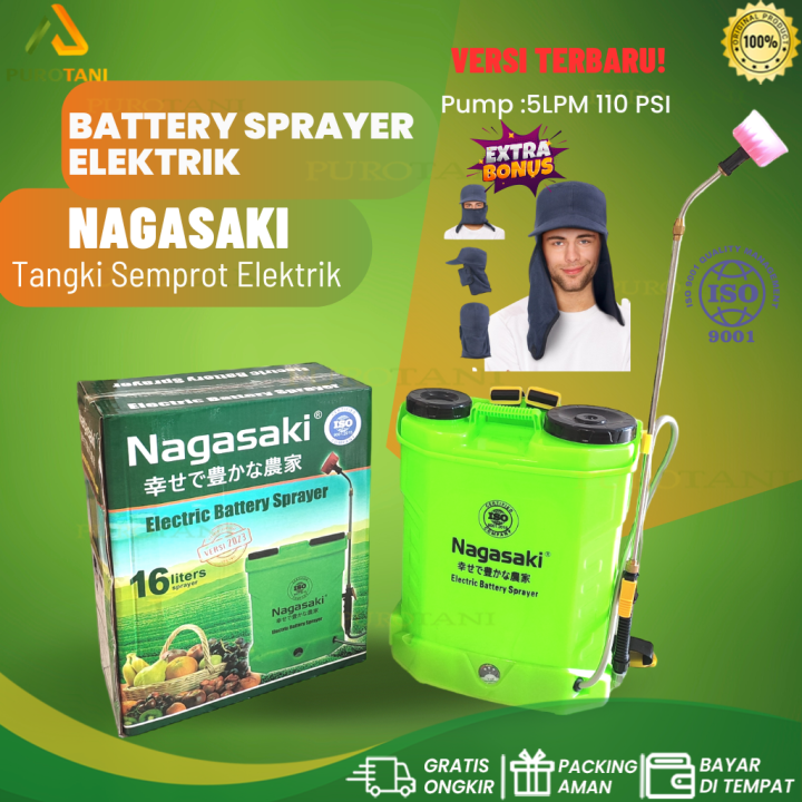 Tangki Sprayer Elektrik 16 Liter Nagasaki Semprot Pertanian | Lazada ...