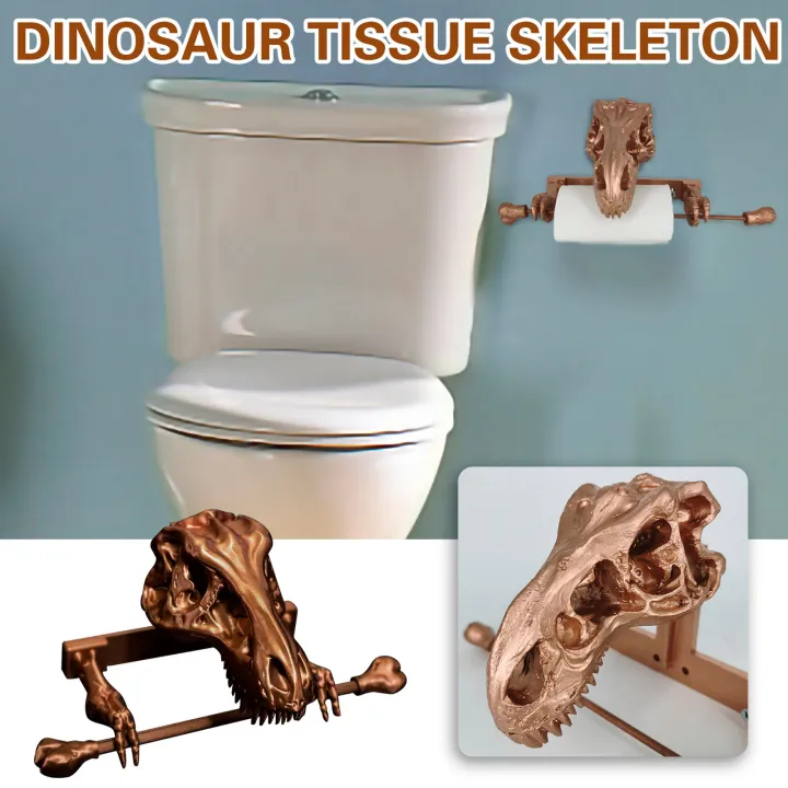 Skeleton Toilet Paper Holder Creative Dinosaur Skull Tissue Organizer ...