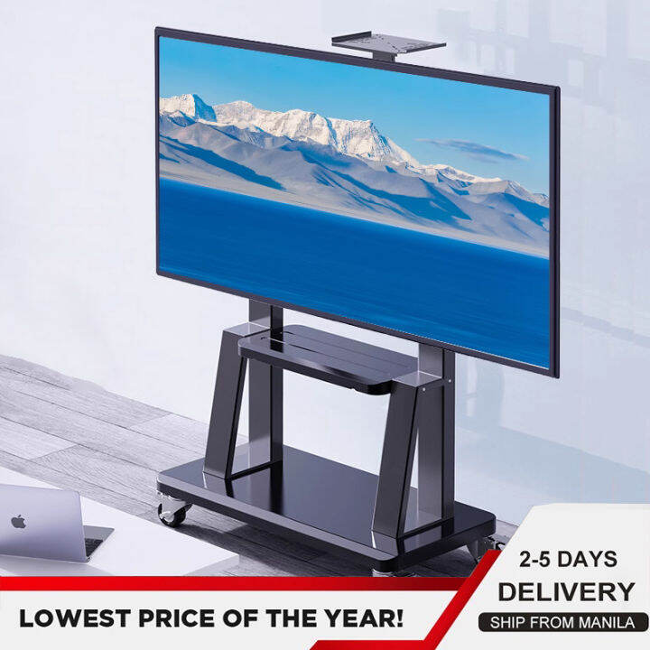 TV stand floor removable hanging rack with double tray vertical cart ...