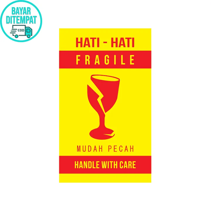 Stiker Fragile Hati-hati Mudah Pecah Handle with care 20pcs | Lazada ...