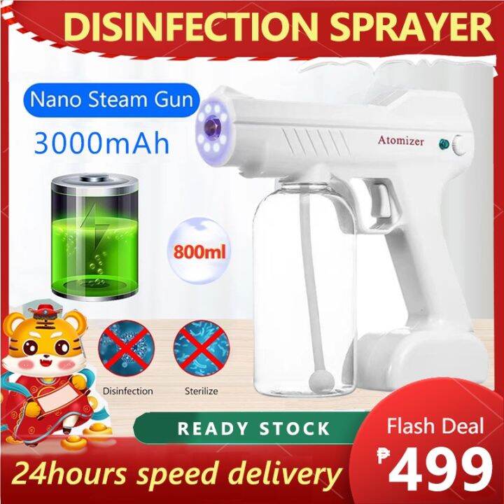 Nano Spray Gun Disinfectant Machine Alcohol Mist Wireless Uv Blue Steam ...