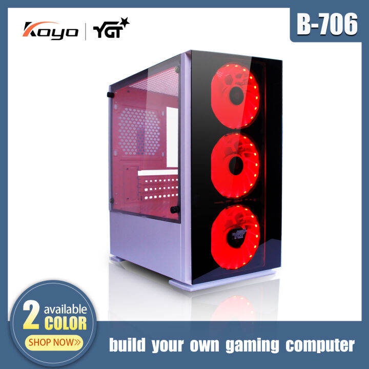 YGT B-706 Tempered Glass Gaming PC/Desktop Case Micro-ATX/ITX | Lazada PH