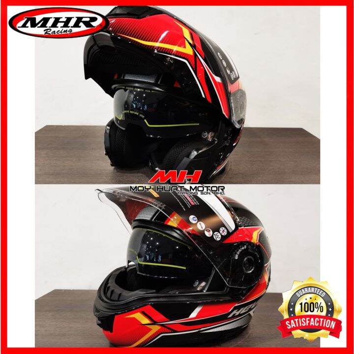 MHR Helmet HEVO _ Sport Flip Up Full face Helmet MHR RACING ROAD FIRE ...