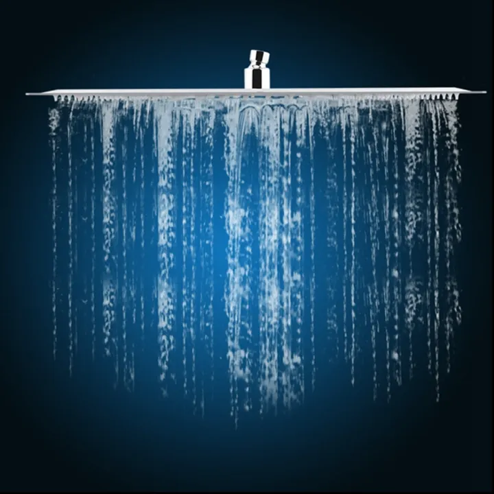 KLJDED Bathroom Large Stainless Steel Square Water Tap Overhead Nozzle ...