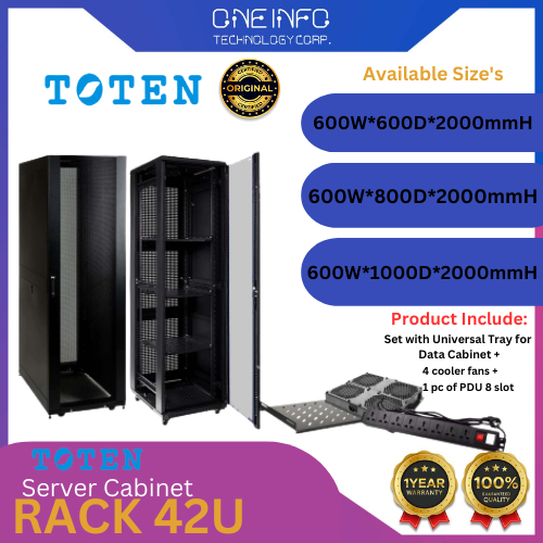TOTEN Cabinet 42U Totem 19 inches 2 meters Black (DISSAMBLED) ( RAL ...