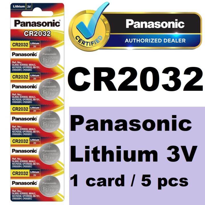 Hot xiaho Panasonic CR2032 (5pc) ECR2032 2032 Lithium Coin Cell Button ...