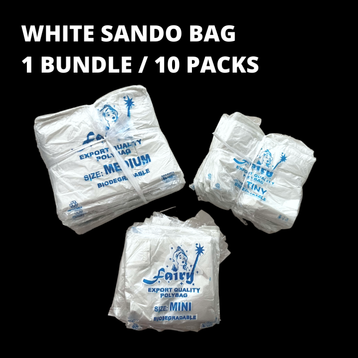 (SOLD PER BUNBLE / 10 PACKS) Fairy Plastic Sando Bag Clear / Transparent / Virgin Plastic Bag ...