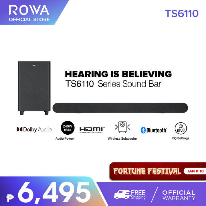 TCL 2.1ch Dolby Audio Soundbar with Wireless Subwoofer - TS6110 | Lazada PH