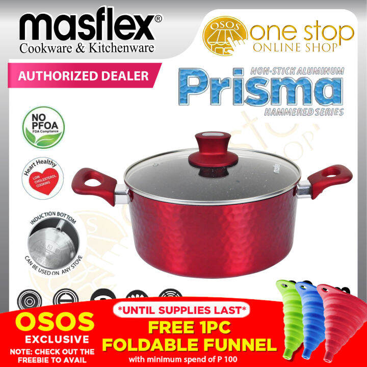 MASFLEX 3-Layer Non Stick Induction Casserole 20cm Heavy Gauge Aluminum ...