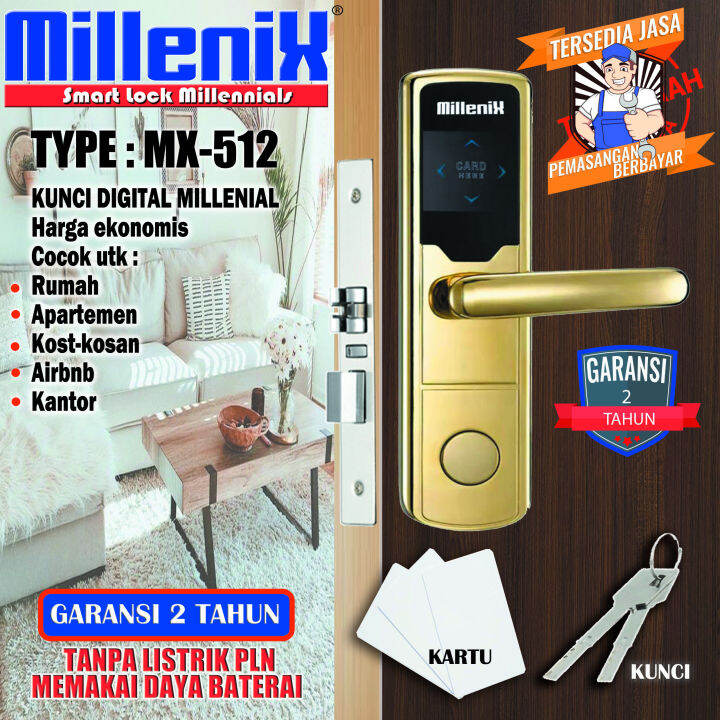 Kunci Pintu Digital Millenix Mx 512 Kartu And Kunci Lazada Indonesia