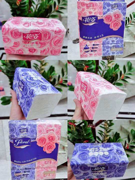 FLORAL 3-Ply Highgrade Disposable Inter-Folded Facial Tissue cleaning ...