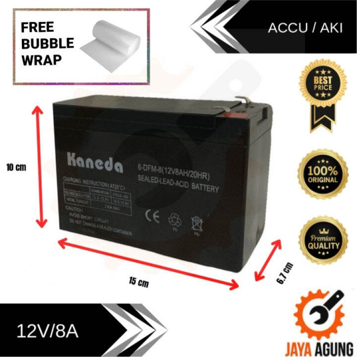 KANEDA AKI KERING BATERAI SPAYER ELEKTRIK UPS 12V 8AH / BATTERY ACCU UPS ALAT SEMPROT HAMA 12 ...