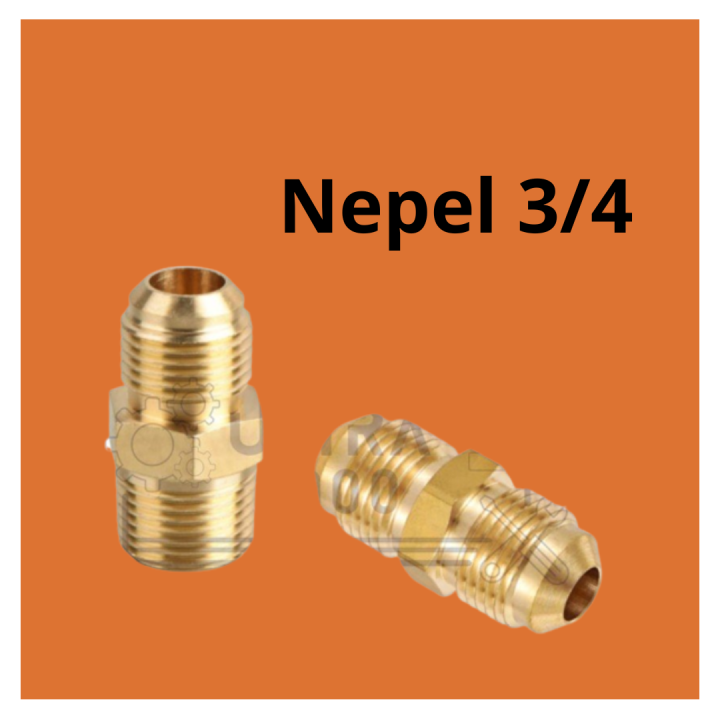 DOUBLE NEPEL 3/4 / Nepel Ac Mobil Angin Kompresor 1/4 / Nepel Sambungan Selang / Alat Alat Ac ...