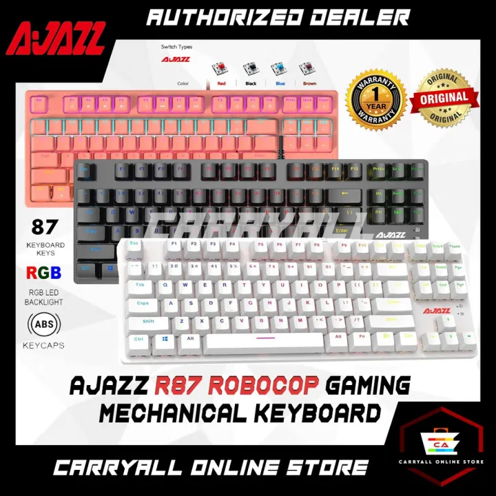 Ajazz R87 Robocop Chroma RGB 87 Keys TKL Mechanical Gaming Keyboard ...