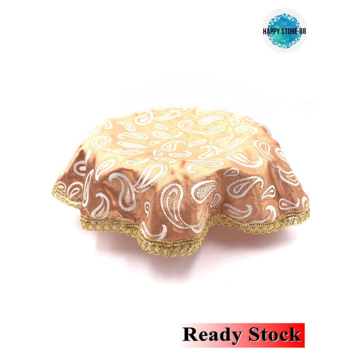 60cm Alas Dulang Kain Satin Bulat Lace Tepi & Corak | Lazada