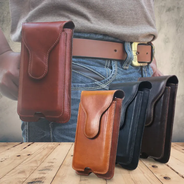 DOMPET HP KULIT TAS PINGGANG MUAT UNTUK NYIMPAN 2 HP SMARTPHONE BAHAN ...